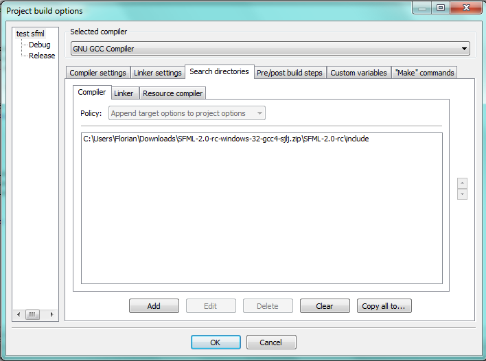 [Résolu] [SFML] Problème compilation - page 1 - OpenClassrooms
